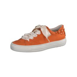 Sneaker Paul Green "Paul Green Sneaker Nubukleder", Damen, Gr. 38,5, orange, Nubukleder, Schuhe Sneaker