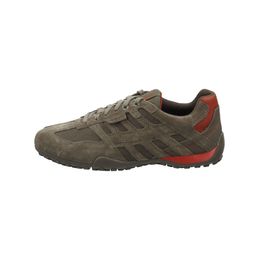 Sneaker Geox "Geox Sneaker Veloursleder/Textil", Herren, Gr. 41, orange (grau, orange), Textil, Veloursleder, Casual, Schuhe