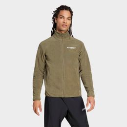 Fleecejacke adidas terrex "MT ESS FZ FL", Herren, Gr. L, gr&uuml;n (olive strata), Obermaterial: 100% Polyester, Jacken Fleecejacke