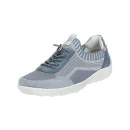 Sneaker Remonte "Remonte Sneaker Lederimitat/Textil", Damen, Gr. 38, blau (jeans), Lederimitat, Textil, Schuhe Sneaker