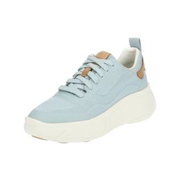 Sneaker Geox "Geox Sneaker Lederimitat/Textil", Damen, Gr. 41, blau (hellblau), Lederimitat, Textil, Schuhe Sneaker