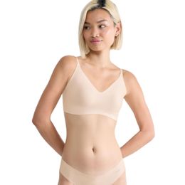 Bralette Sloggi "ZERO Microfibre 2.0", Damen, Gr. L, N-Gr, braun (walnuss), Obermaterial: 76% Polyamid, 24% Elasthan, unifarben, Modisch, BHs, nahtlos, herausnehmbare Einlagen, mittlerer Halt, Microfaser