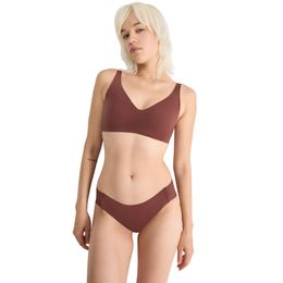 Soft-BH Sloggi "ZERO Feel 2.0", Damen, Gr. L, N-Gr, braun (burnt henna), Single Jersey, Obermaterial: 76% Polyamid, 24% Elasthan, BHs, nahtlos, herausnehmbaren Pads, V-Ausschnitt, breite Träger, Microfaser