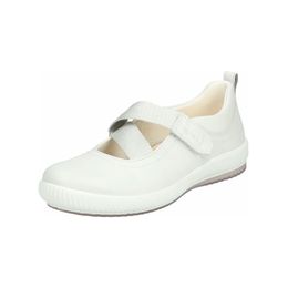 Riemchenballerina Legero "Legero Ballerinas Nappaleder", Damen, Gr. 38,5, weiß, Nappaleder, Schuhe