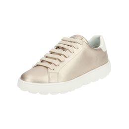 Sneaker Geox "Geox Sneaker Lederimitat", Damen, Gr. 37, gold, Lederimitat, Schuhe Sneaker