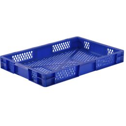 Euro-Format-Stapelbehälter, Wände und Boden durchbrochen, LxBxH 600 x 400 x 75 mm, blau, VE 5 Stk kaiserkraft