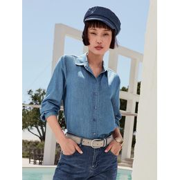 Peter Hahn - Jeansbluse, denim, Gr. 40 / M - Baumwolle