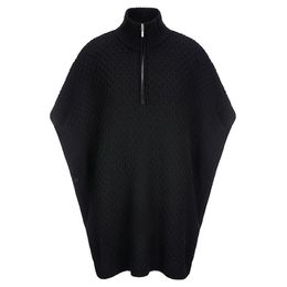 Anna Aura - Strick-Poncho, schwarz, Gr. 003 - Schurwolle