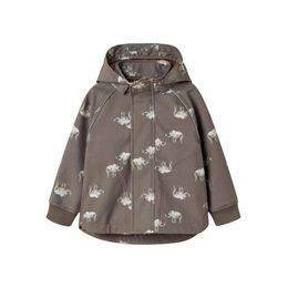 name it Funktionsjacke 'Alfa08' Jungen Gr&ouml;&szlig;e 116 mokka / khaki / pastellgr&uuml;n
