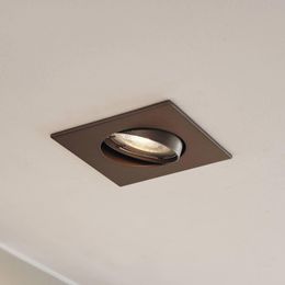 Prios Einbauleuchte Fibur, bronze matt, 9 cm, GU10