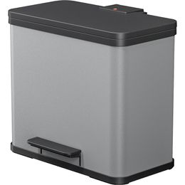 Hailo Tretabfallsammler Öko, duo Plus L, Volumen 9 + 17 l, hellgrau