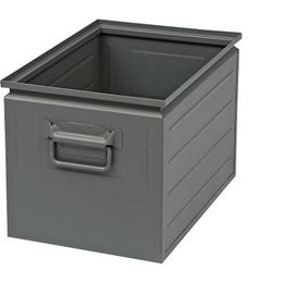 Stapelkasten aus Stahlblech, Volumen ca. 35 l, basaltgrau RAL 7012 kaiserkraft