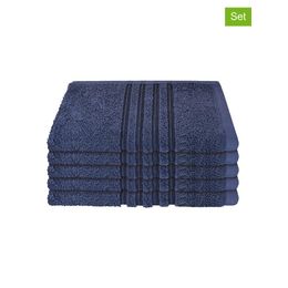 Schiesser 5er-Set: Gästehandtücher "Milano" in Dunkelblau - 49% | Größe 30x50 cm | Badtextilien