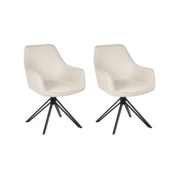 Beliani 2er-Set Esszimmerstuhl JODAR in Beige/Schwarz | Gr.: onesize