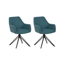 Beliani 2er-Set Esszimmerstuhl JODAR in Blau/Schwarz | Gr.: onesize