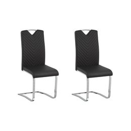 Beliani 2er-Set Esszimmerstuhl PICKNES in Schwarz/Silber | Gr.: onesize
