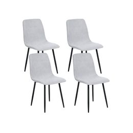 Beliani 4er-Set Esszimmerstuhl TUSCOLA in Grau/Schwarz | Gr.: onesize