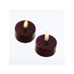 Deluxe Homeart 2x LED Teelichter Mia flackernd mit Batterien D: 4,1cm in rot | Gr.: onesize