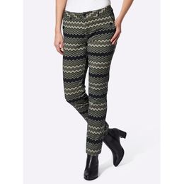 Heine Jeans in schwarz-khaki-bedruckt | Gr.: 38