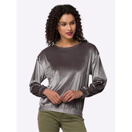 Heine Samt-Shirt in dunkeltaupe | Gr.: 36