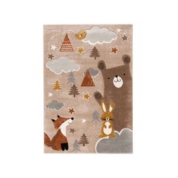 Pergamon Kinder Teppich Maui Kids Fuchs und B&auml;r in Braun | Gr.: 160x230cm