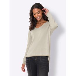 Heine Feinstrickpullover in ecru-sand-gemustert | Gr.: 38