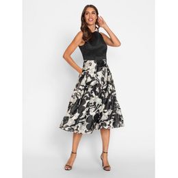 Heine Kleid in schwarz-champagner-bedruckt | Gr.: 46