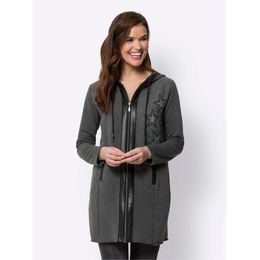 Heine Sweatshirtjacke in graphit-meliert | Gr.: 38