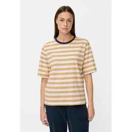 Camel Active T-Shirt mit Streifenmuster in Karamell | Gr.: 3XL