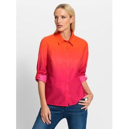 Heine Baumwollbluse in orange-pink-bedruckt | Gr.: 46