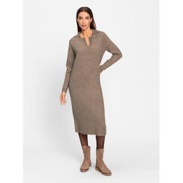 Heine Strickkleid in camel-taupe-meliert | Gr.: 48