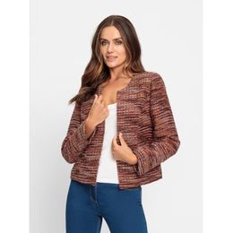 Heine Boucl&eacute;-Blazer in rotbraun-ecru-gemustert | Gr.: 34