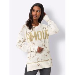 Heine Strickpullover in sand-gemustert | Gr.: 48