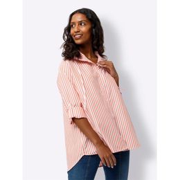 Heine Bluse in orange-ecru-gestreift | Gr.: 42