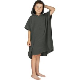 Normani Badeponcho aus Bio-Baumwolle f&uuml;r Kinder in Anthrazit | Gr.: 75 x 90 cm