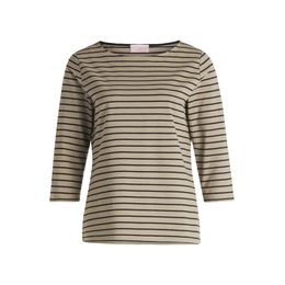 Betty Barclay Ringelshirt mit U-Boot-Ausschnitt in Khaki/Schwarz | Gr.: 36