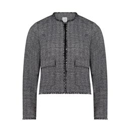 BETTY & CO BETTY & CO Jerseyjacke mit Fransen in Schwarz/Grau | Gr.: 42