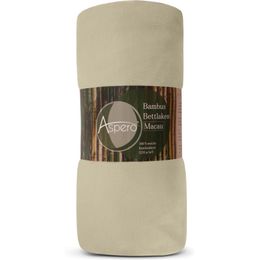 Aspero Bambus Spannbettlaken Macau in Beige | Gr.: 90-100 x 200 cm