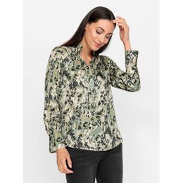 Heine Satinbluse in khaki-schlamm-bedruckt | Gr.: 44