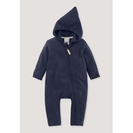 hessnatur Fleece-Overall in dunkelblau | Gr.: 86/92