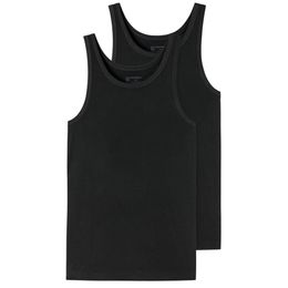 Schiesser Unterhemd / Tanktop 95/5 Organic Cotton in Schwarz | Gr.: XXL