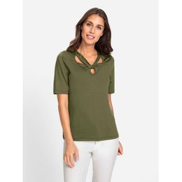 Heine Kurzarmshirt in oliv | Gr.: 38