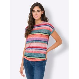 Heine Shirt in flamingo-jade-geringelt | Gr.: 42