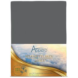 Aspero Bio-Baumwoll Spannbettlaken Minas in Anthrazit | Gr.: 90-100 x 200 x 35
