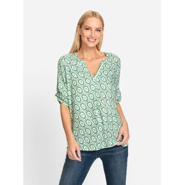 Heine Schlupf-Bluse in ecru-mint-bedruckt | Gr.: 42