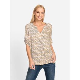 Heine Druckbluse in ecru-sesam-bedruckt | Gr.: 38