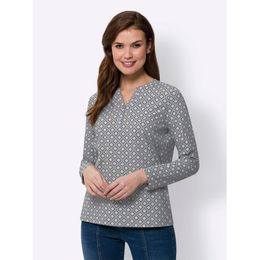 Heine Druck-Shirt in grau-hellblau-bedruckt | Gr.: 46