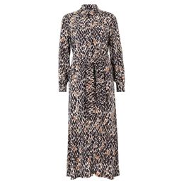 Betty Barclay Hemdblusenkleid mit Bindeg&uuml;rtel in Dark Blue/Brown | Gr.: 40