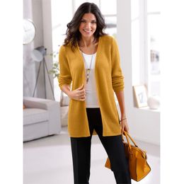 Sieh an! Long-Strickjacke in ocker | Gr.: 48
