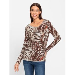 Heine Druck-Shirt in beige-orange | Gr.: 36